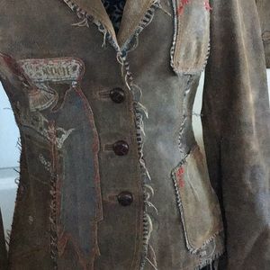 Raw | Jackets & Coats | Funky Brown Leather Jacket | Poshmark